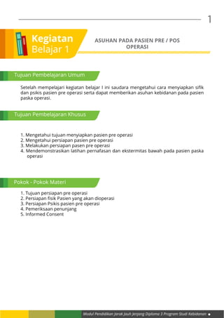 Kb 1 asuhan pada pasien pre atau pos operasi | PDF