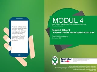 Kb 1 konsep dasar manajemen penanggulangan bencana | PPT