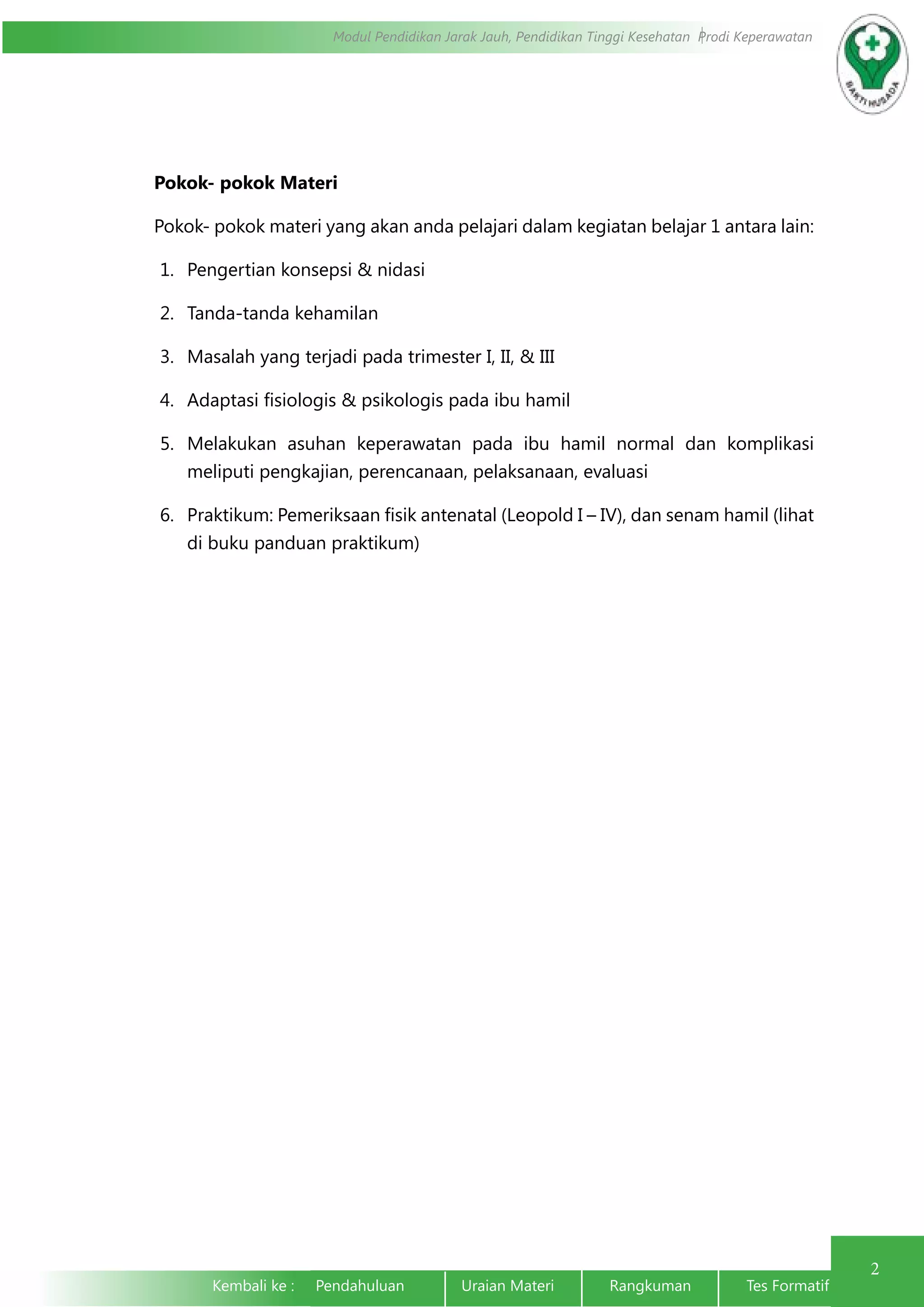 Konsep dasar ibu hamil normal dan komplikasi | PDF