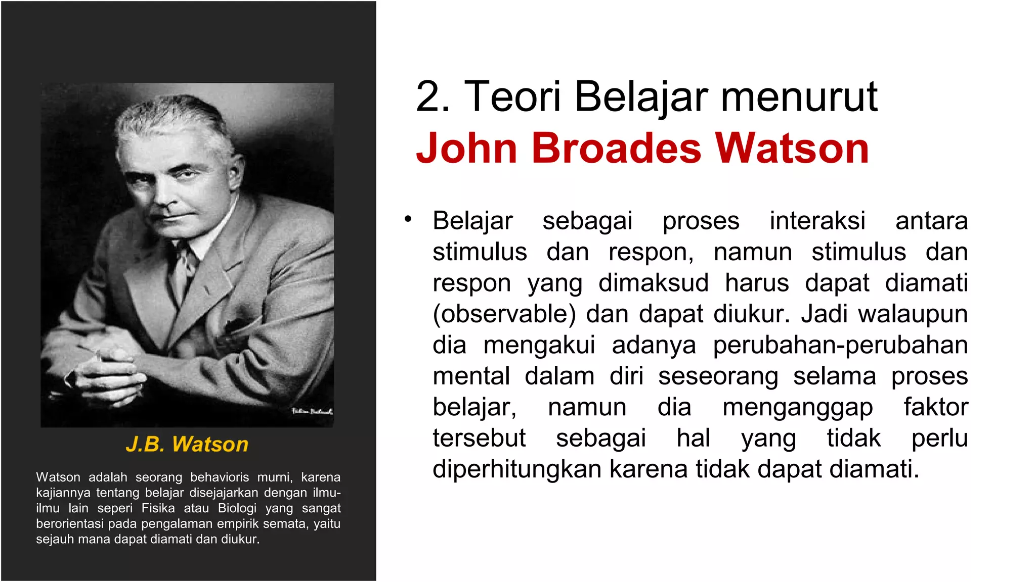 KB 1 Teori Belajar Behavioristik Penerapannya Dalam Pembelajaran | PPT
