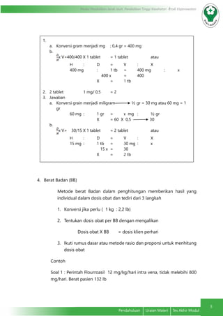 Penghitungan Dosis Obat | PDF
