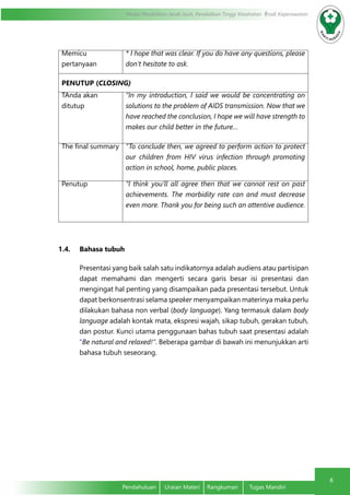 MELAKUKAN PRESENTASI BERBAHASA INGGRIS | PDF