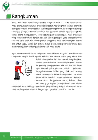 MELAKUKAN PRESENTASI BERBAHASA INGGRIS | PDF