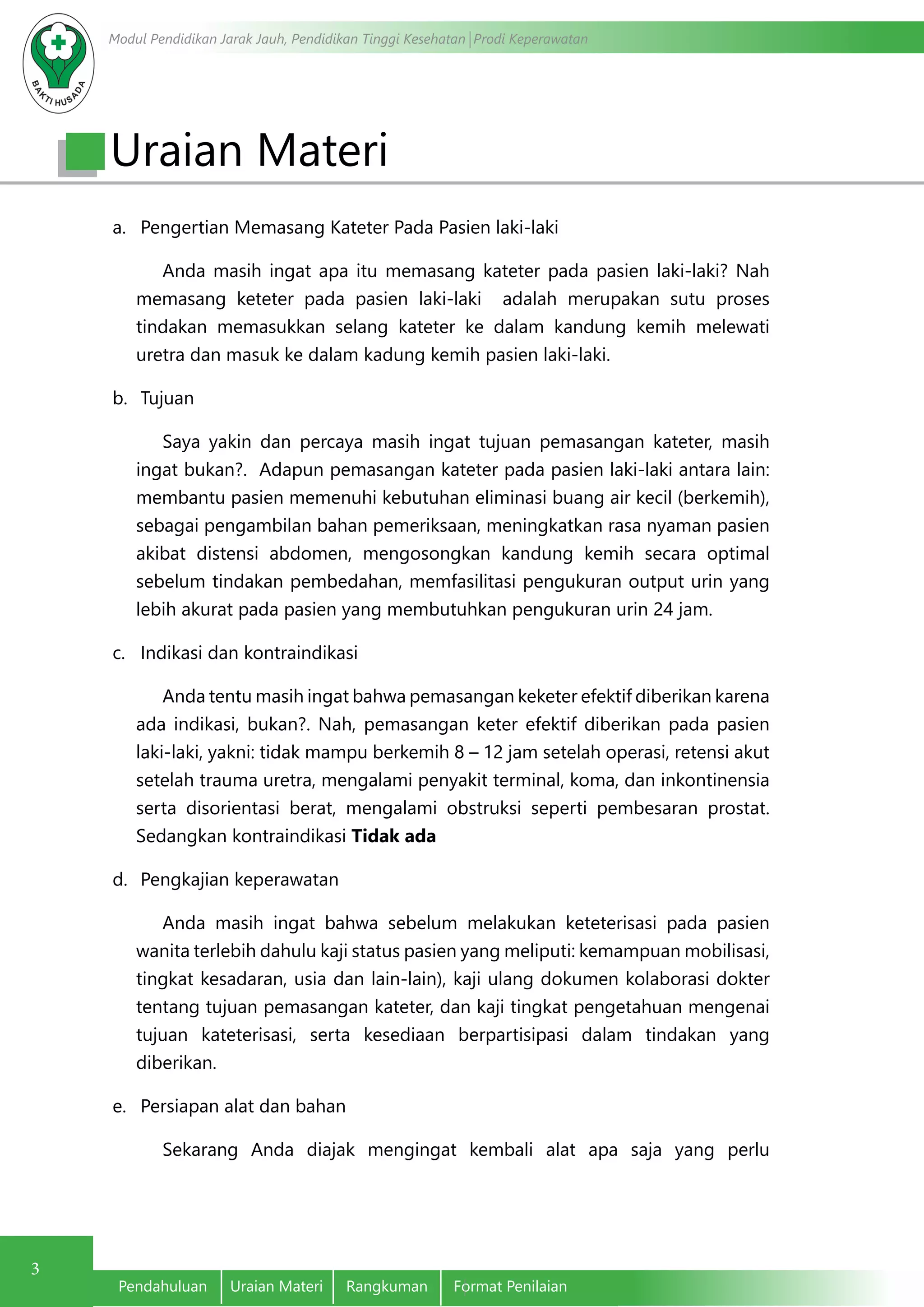 Prosedur Memasang Kateter Pada Pasien Laki-laki | PDF