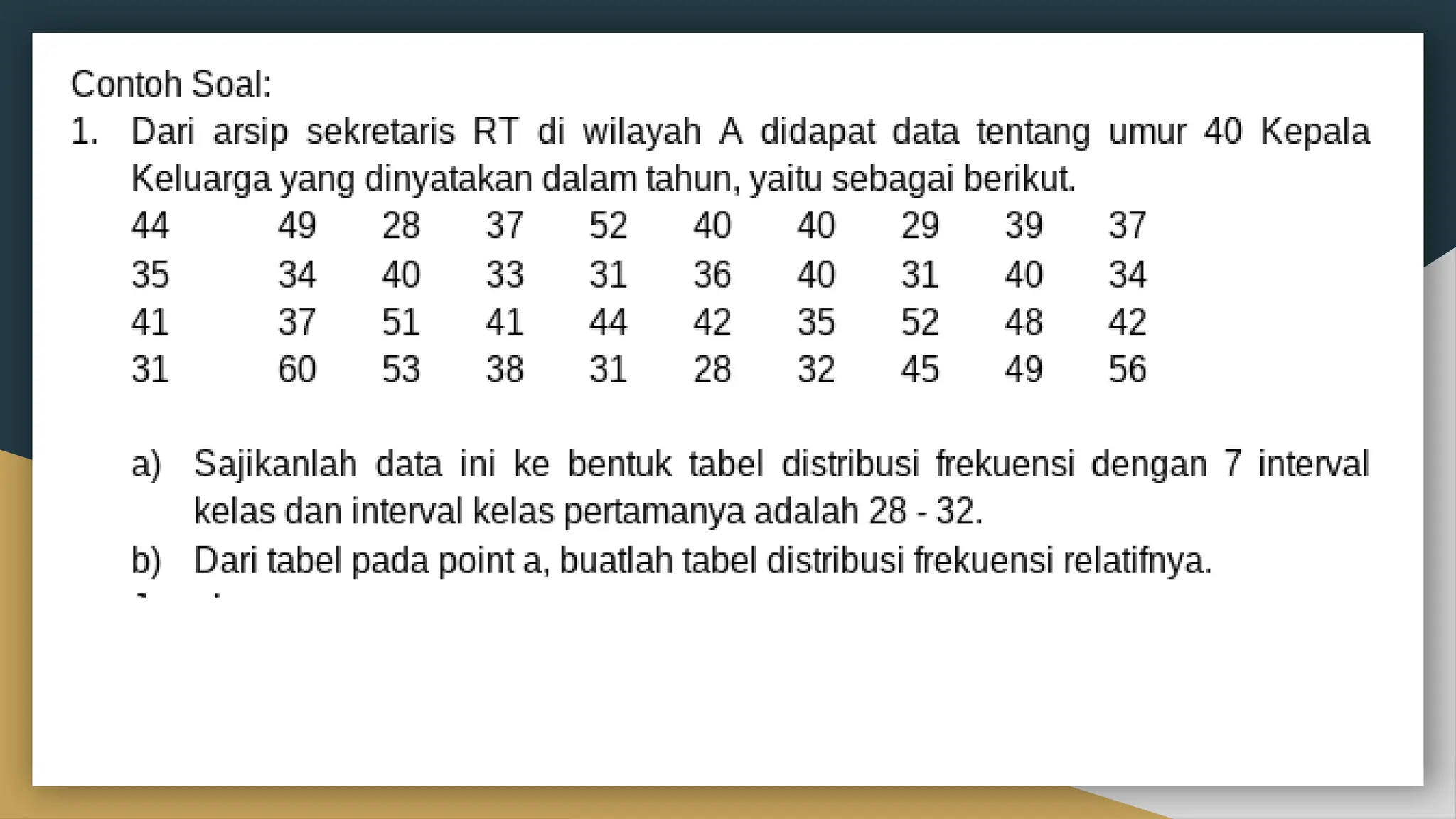 KB 2. Penyajian Data Berkelompok ke Dalam Bentuk Tabel Distribusi ...