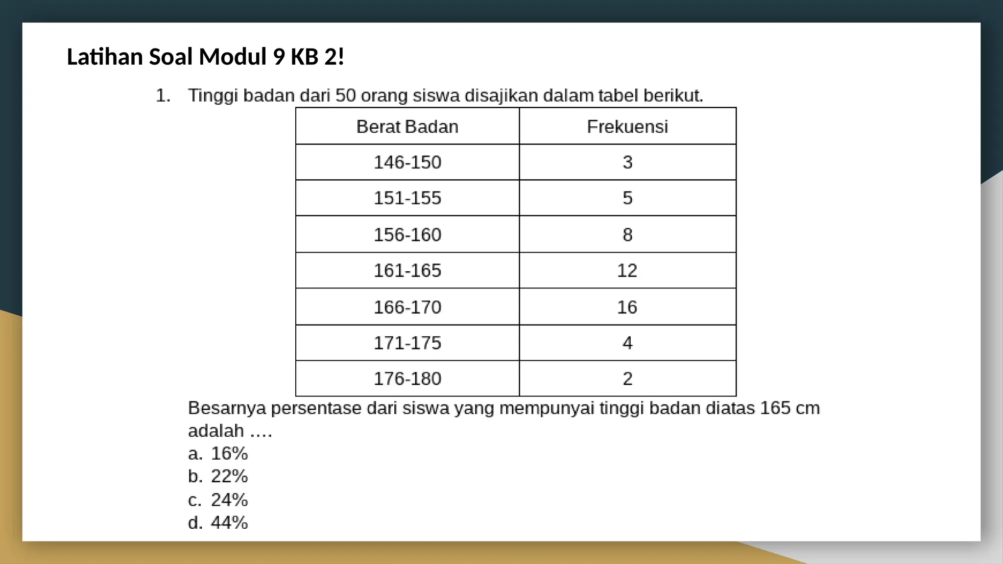 KB 2. Penyajian Data Berkelompok ke Dalam Bentuk Tabel Distribusi ...