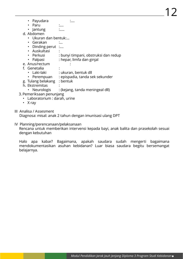 Kb 2 dokumentasi askeb pada neonatus, bayi, balita | PDF