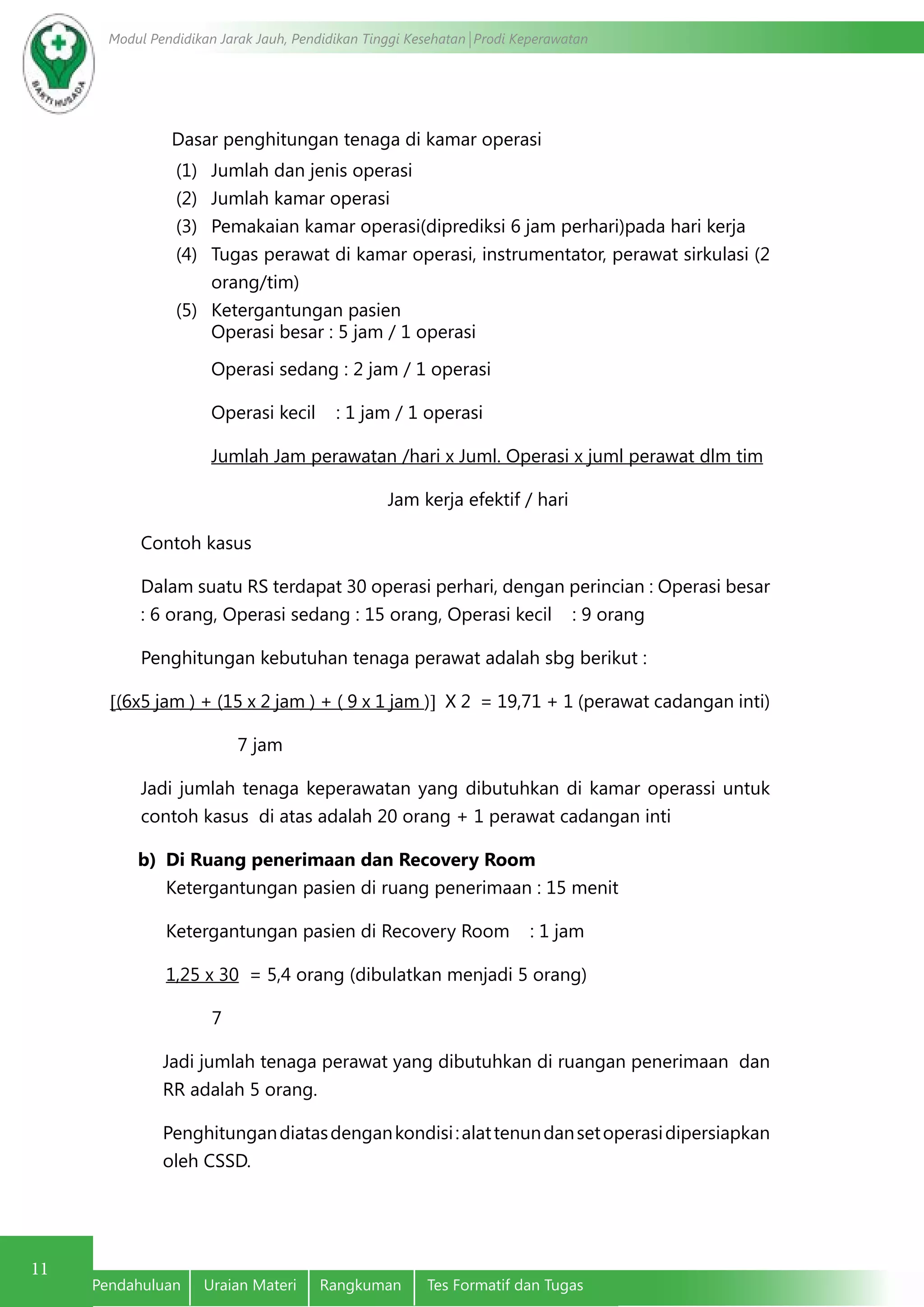 Penghitungan tenaga berdasar tingkat ketergantungan pasien | PDF