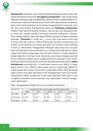 PENILAIAN STATUS GIZI | PDF