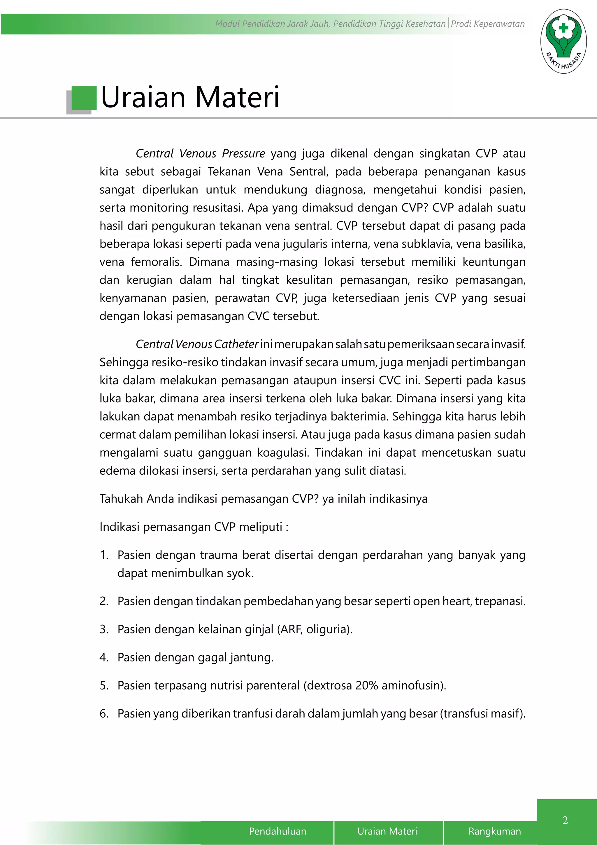 Pengukuran CVP | PDF