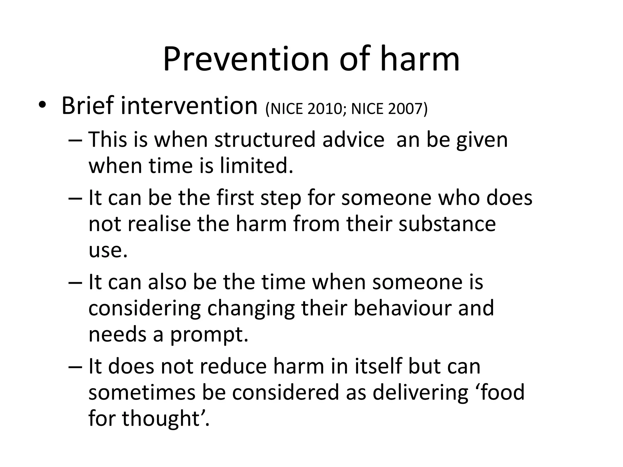 Evidence based guidelines: chronic harms of substance use | PPT