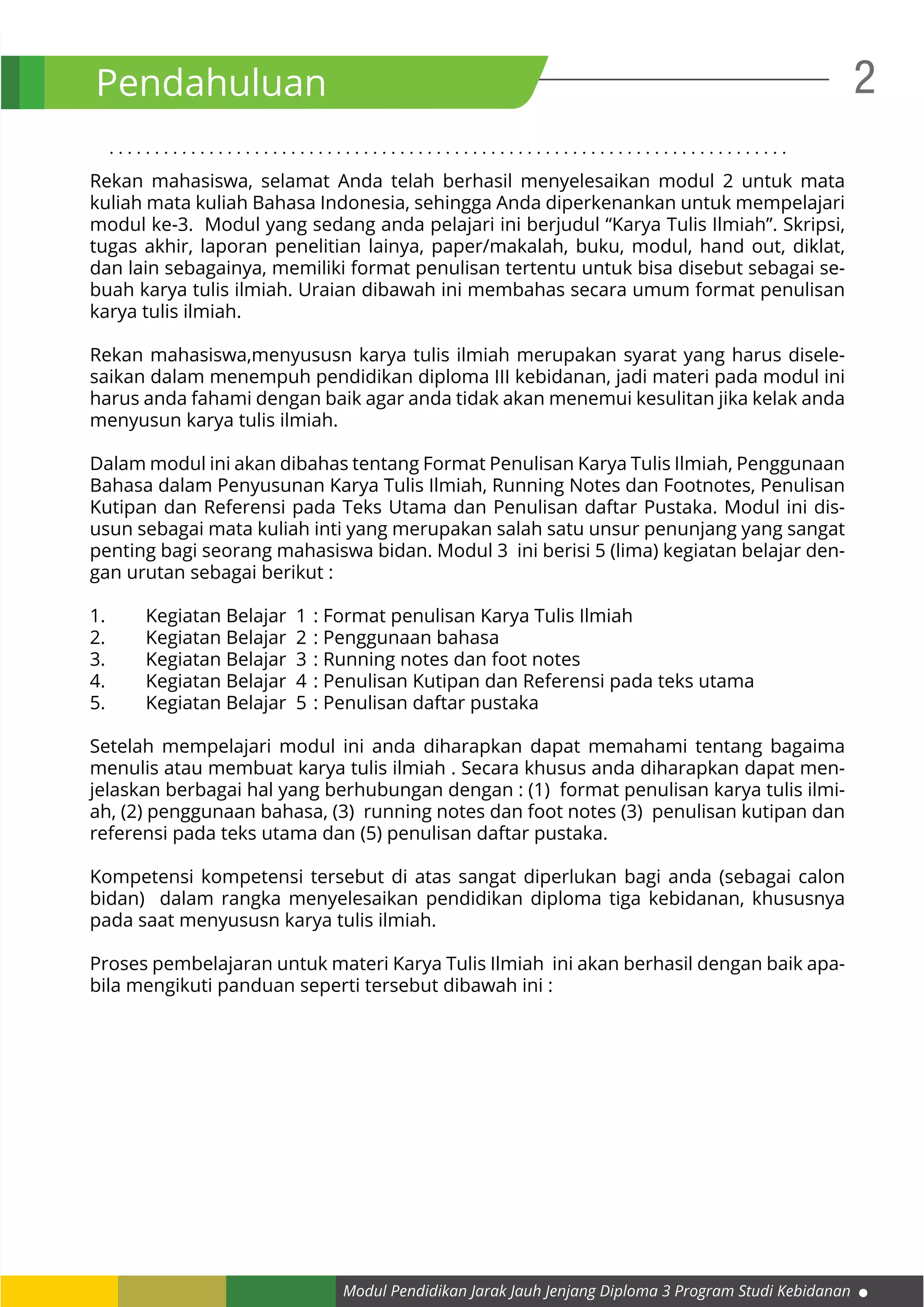 KB 3 Running Notes dan Footnotes | PDF