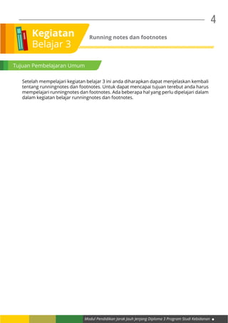 KB 3 Running Notes dan Footnotes | PDF