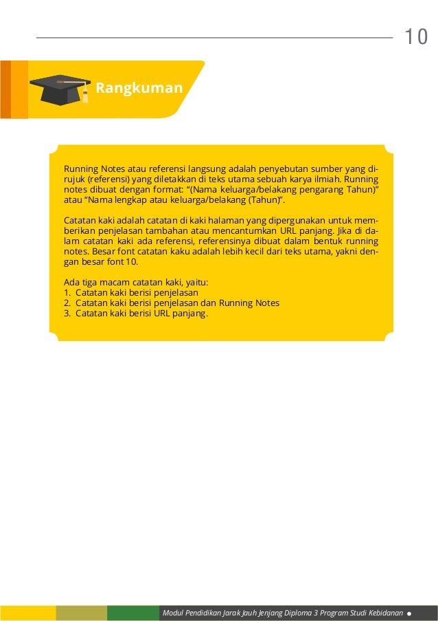 KB 3 Running Notes dan Footnotes