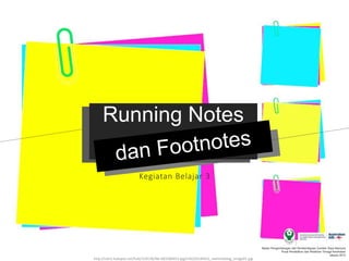 KB 3 Running Notes dan Footnotes | PPT