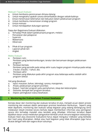Kb 4 monitoring dan evaluasi pada penerapan promosi kesehatan | PDF