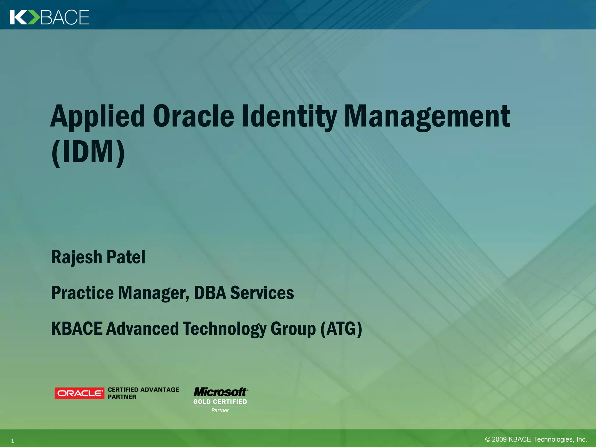 KBACE Applied Identity Management | PDF