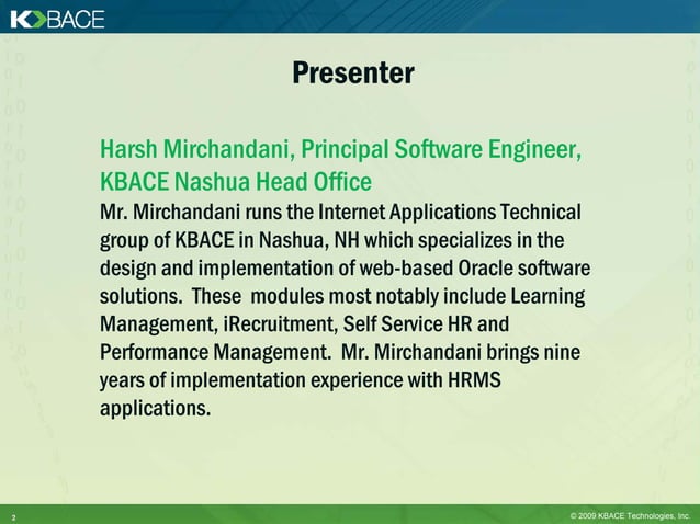 KBACE Common Extensions for Oracle iRecruitment | PPT