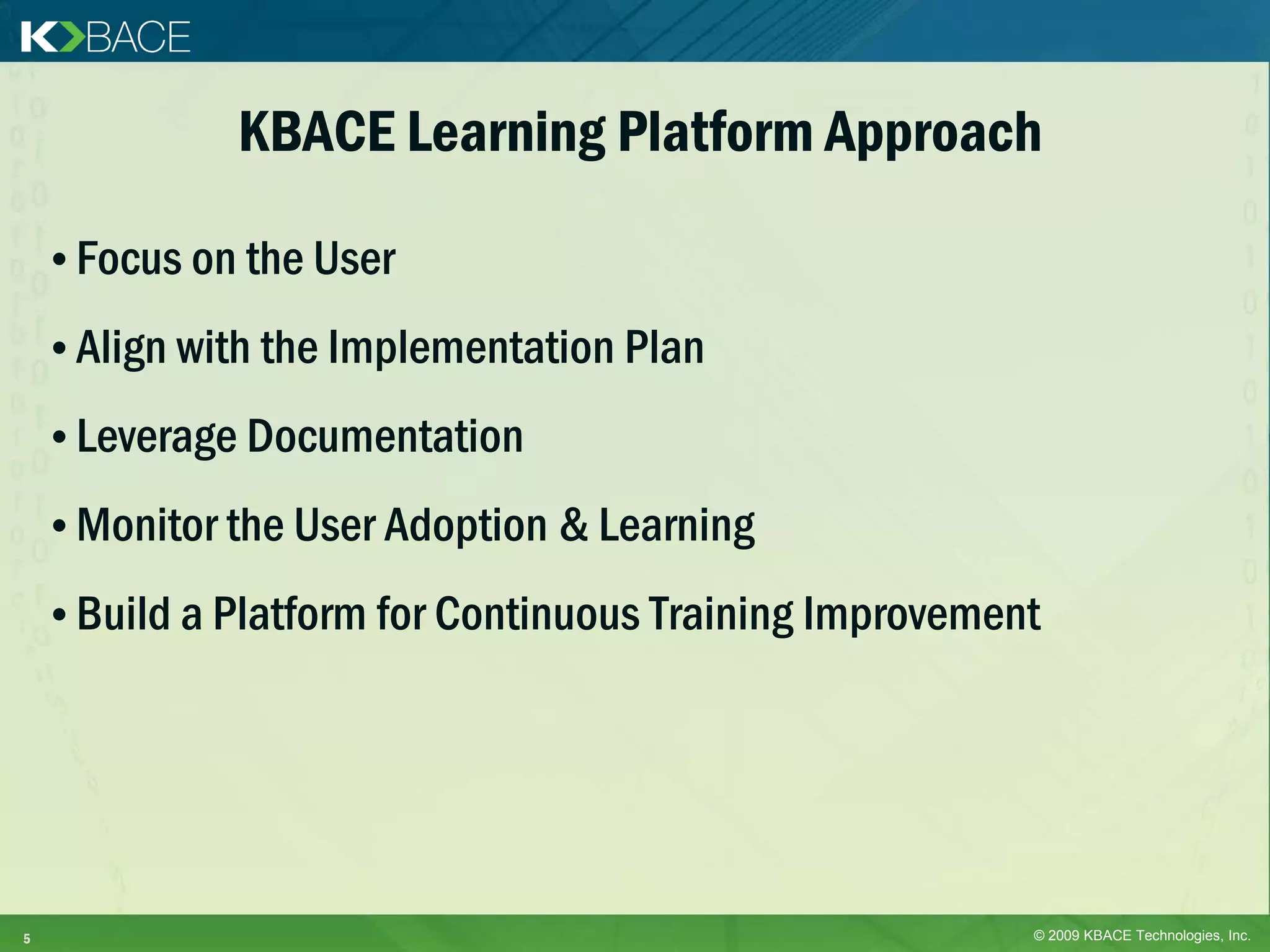KBACE Learning Platform Webinar | PDF