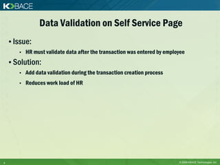 KBACE Self Service HR Common Extensions | PPT