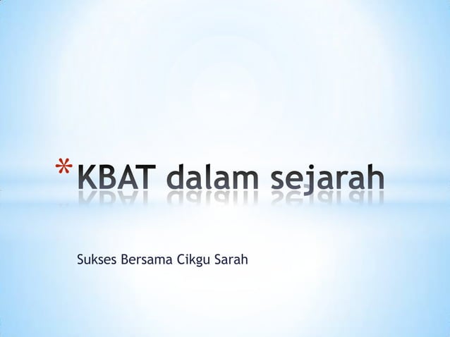 KBAT dalam sejarah | PPT