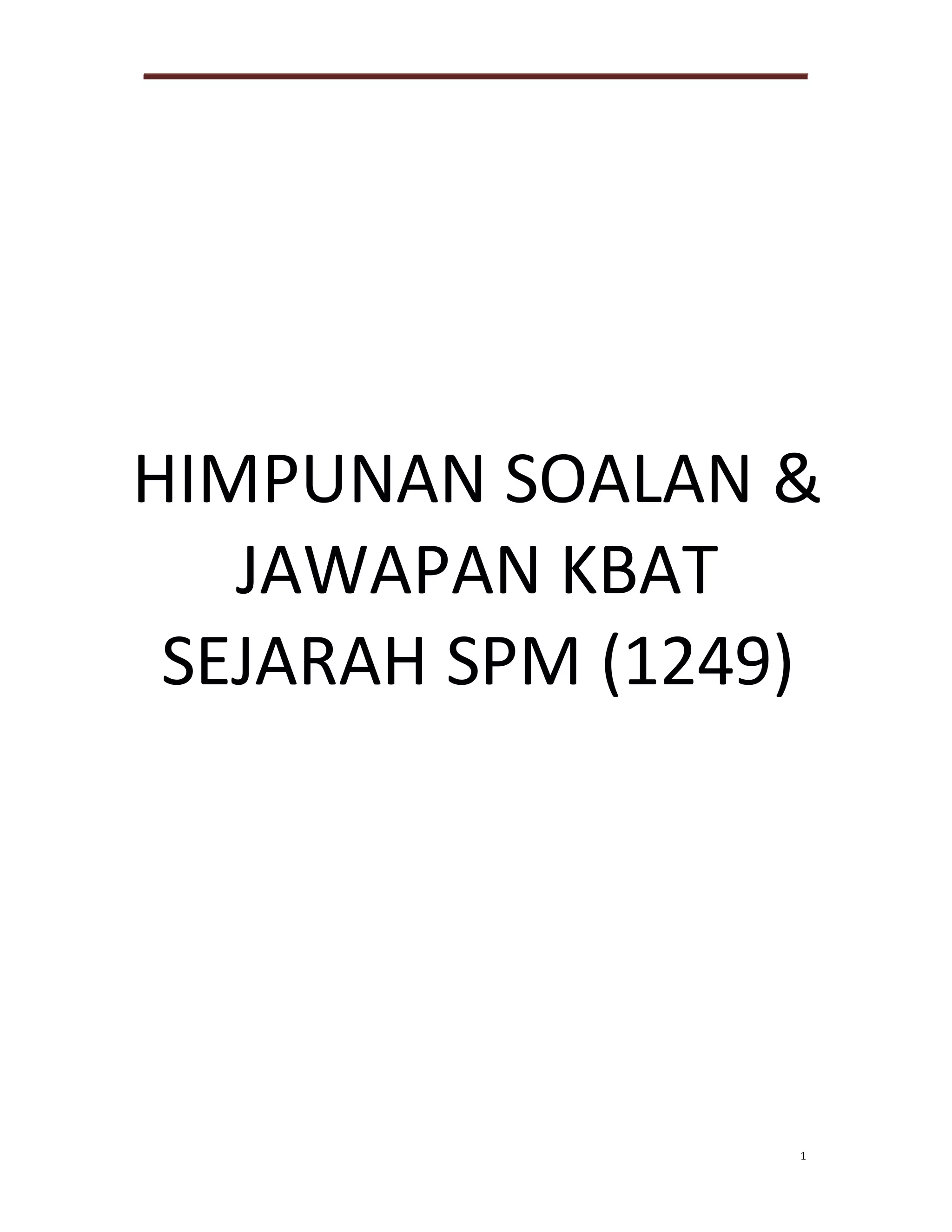 KBAT Sejarah SPM | DOCX