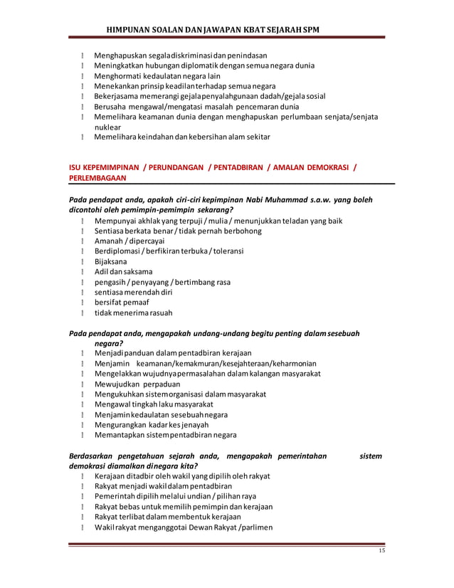 KBAT Sejarah SPM | DOCX