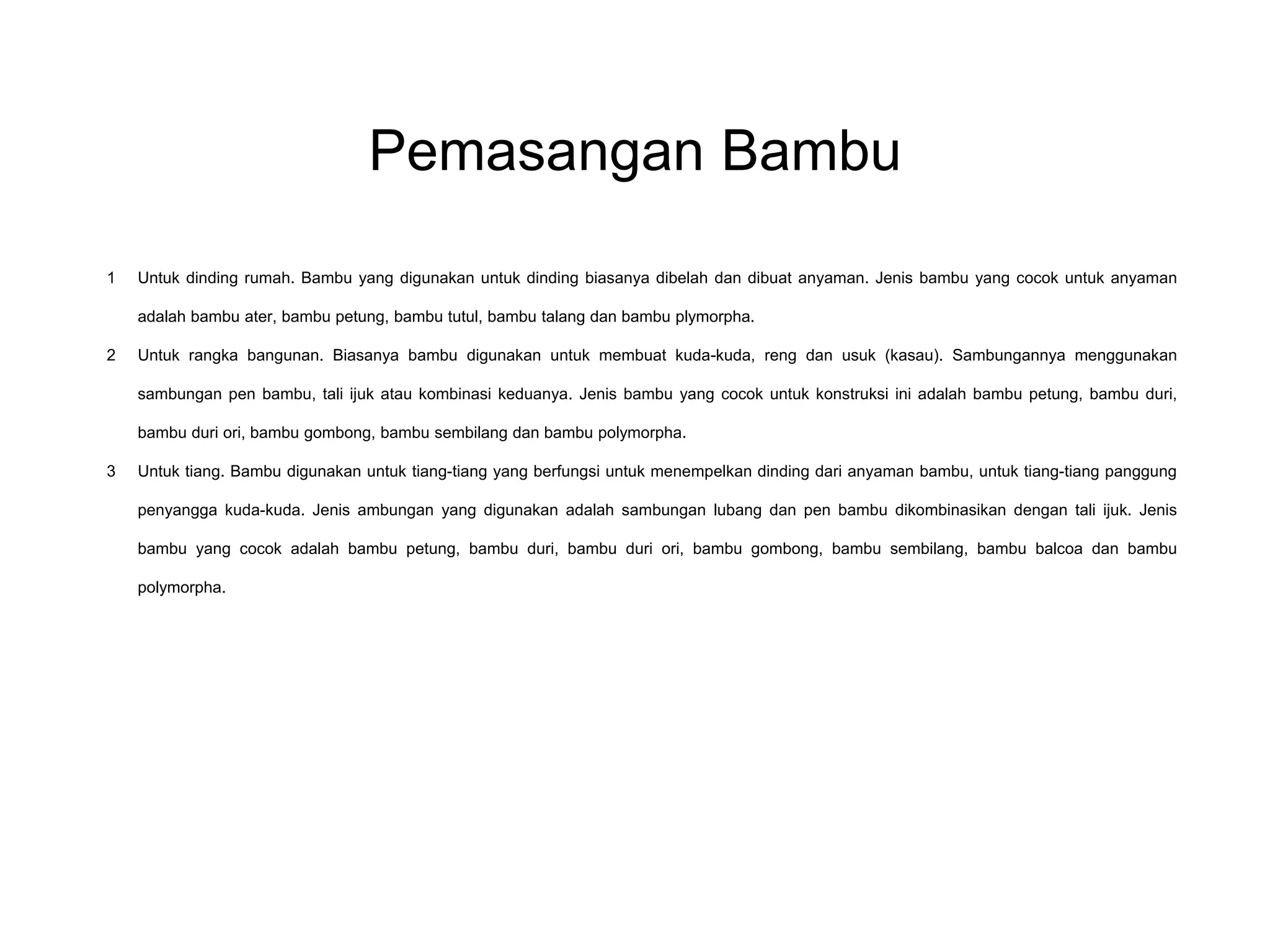 Konstruksi Bahan Bangunan-Bambu | PPTX