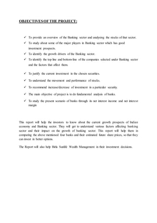Equity Research Report on Banking Sector - A project Report | DOCX