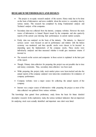 Equity Research Report on Banking Sector - A project Report | DOCX