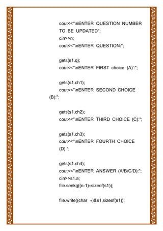 KBC c++ program | DOCX