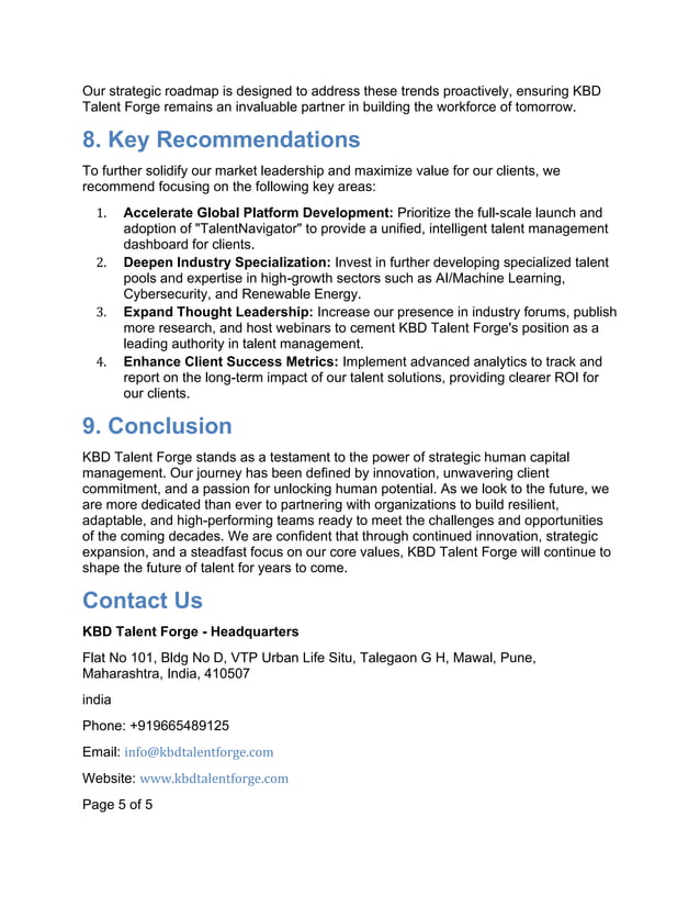 KBD Talent Forge Report | PDF