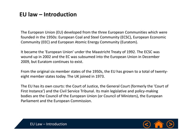 European Union Law - Knowledge Base | PDF