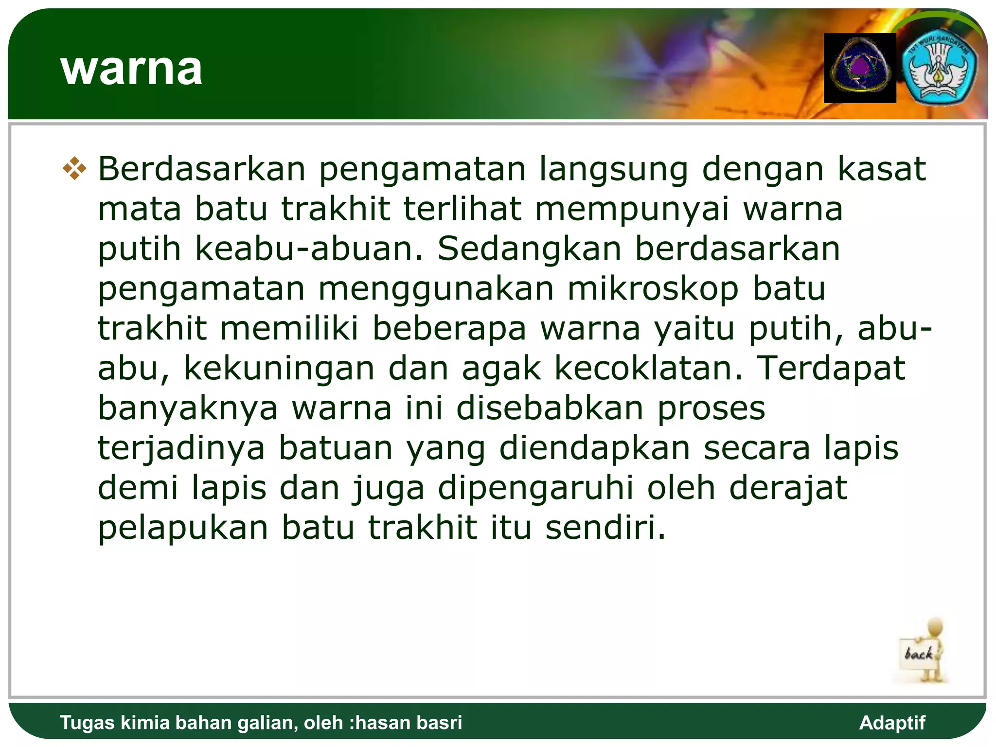 Kbg batu trakhit | PPTX