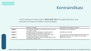 mengenai bermacam-macam jenis KB serta kontraindikasi penggunaan KB | PPTX