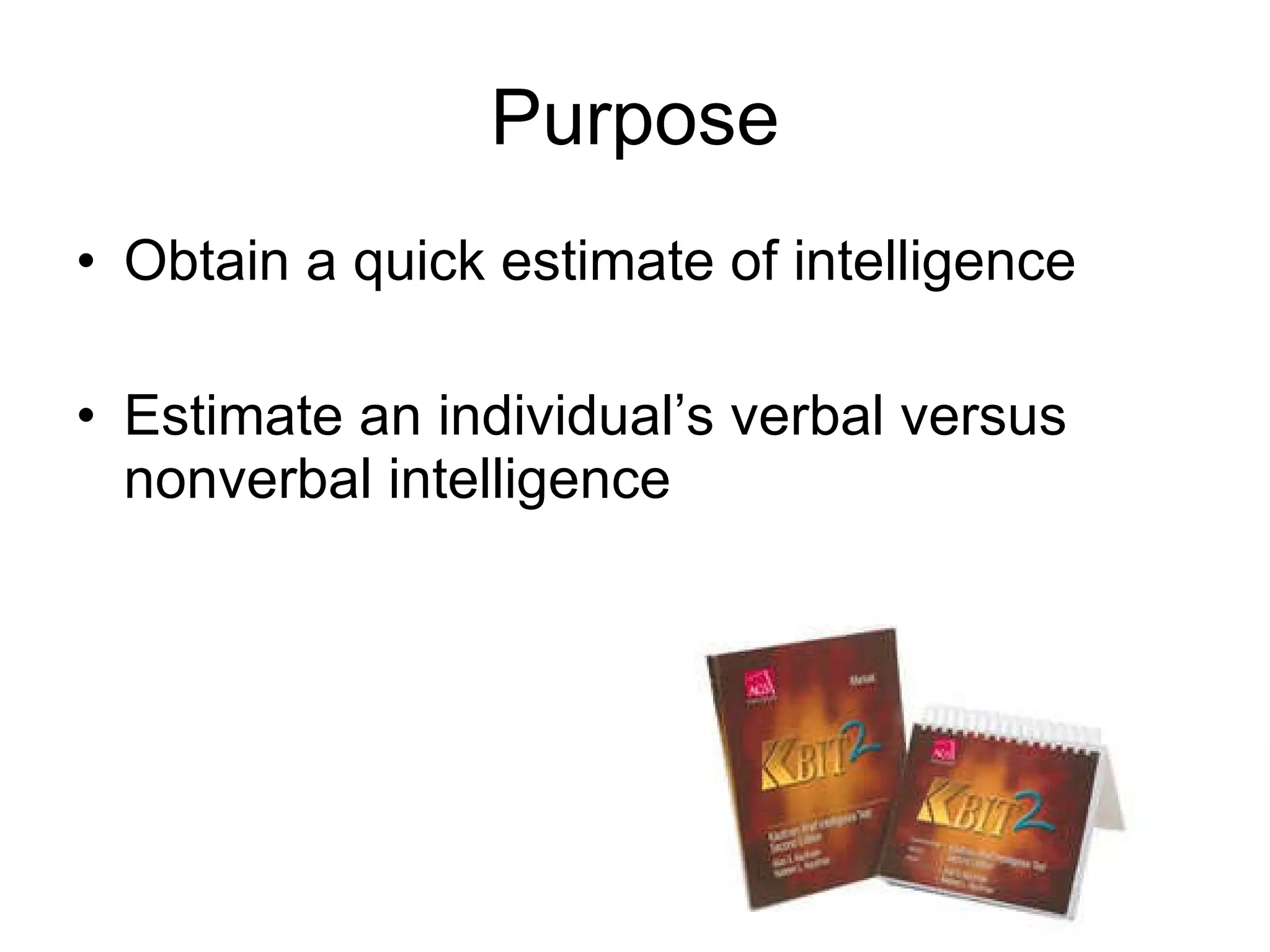 The Kaufmann Brief Intelligence Test: An Overview | PPT