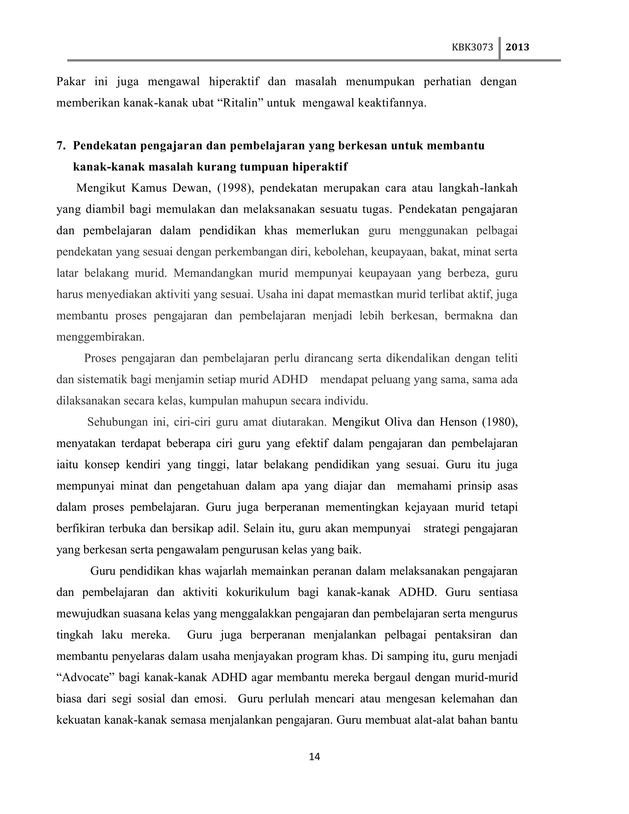 Kbk 3073 adhd | DOCX