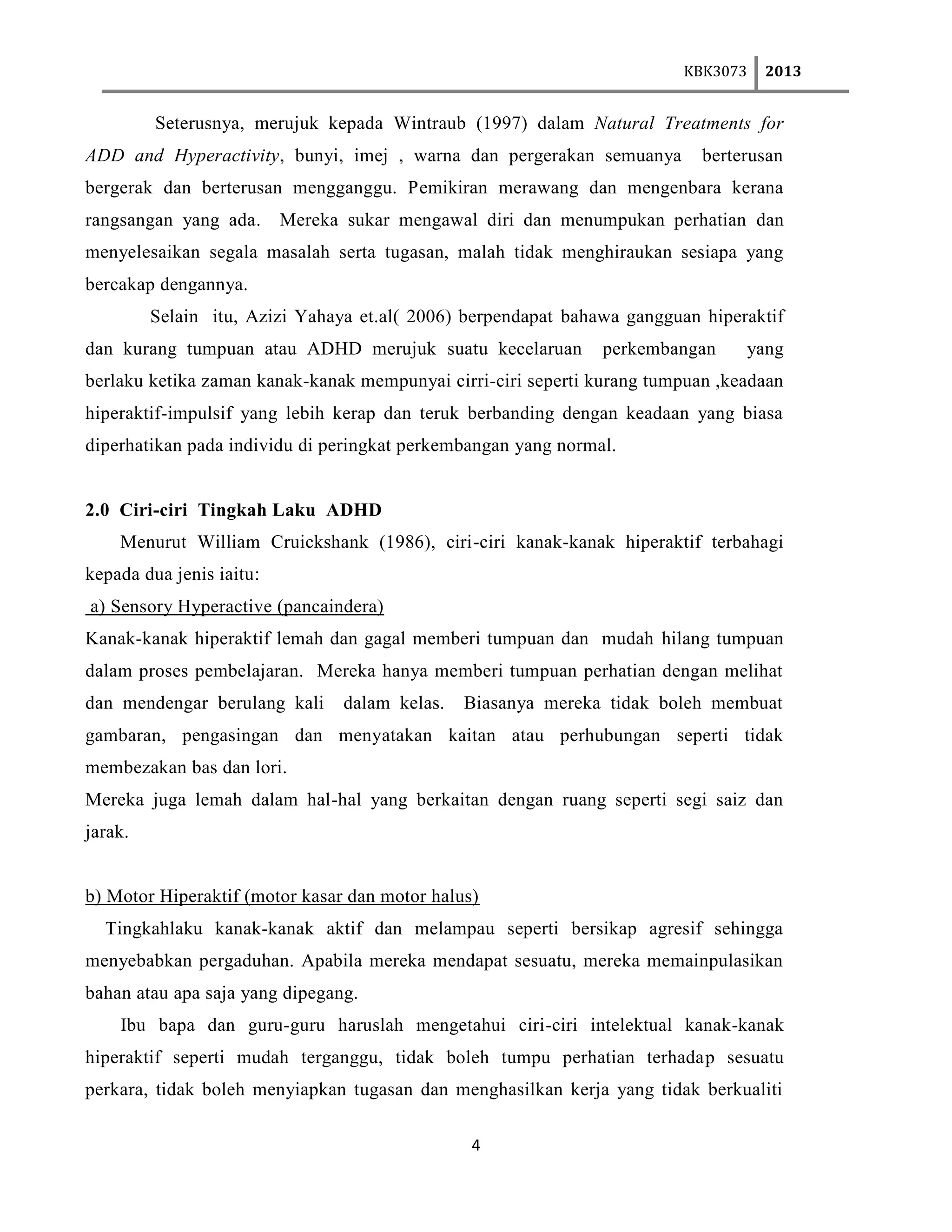 Kbk 3073 adhd | DOCX