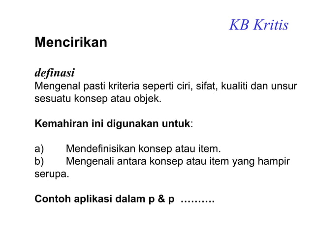 Kemahiran Berfikir Kritis dan Kreatif KBKK | PPT