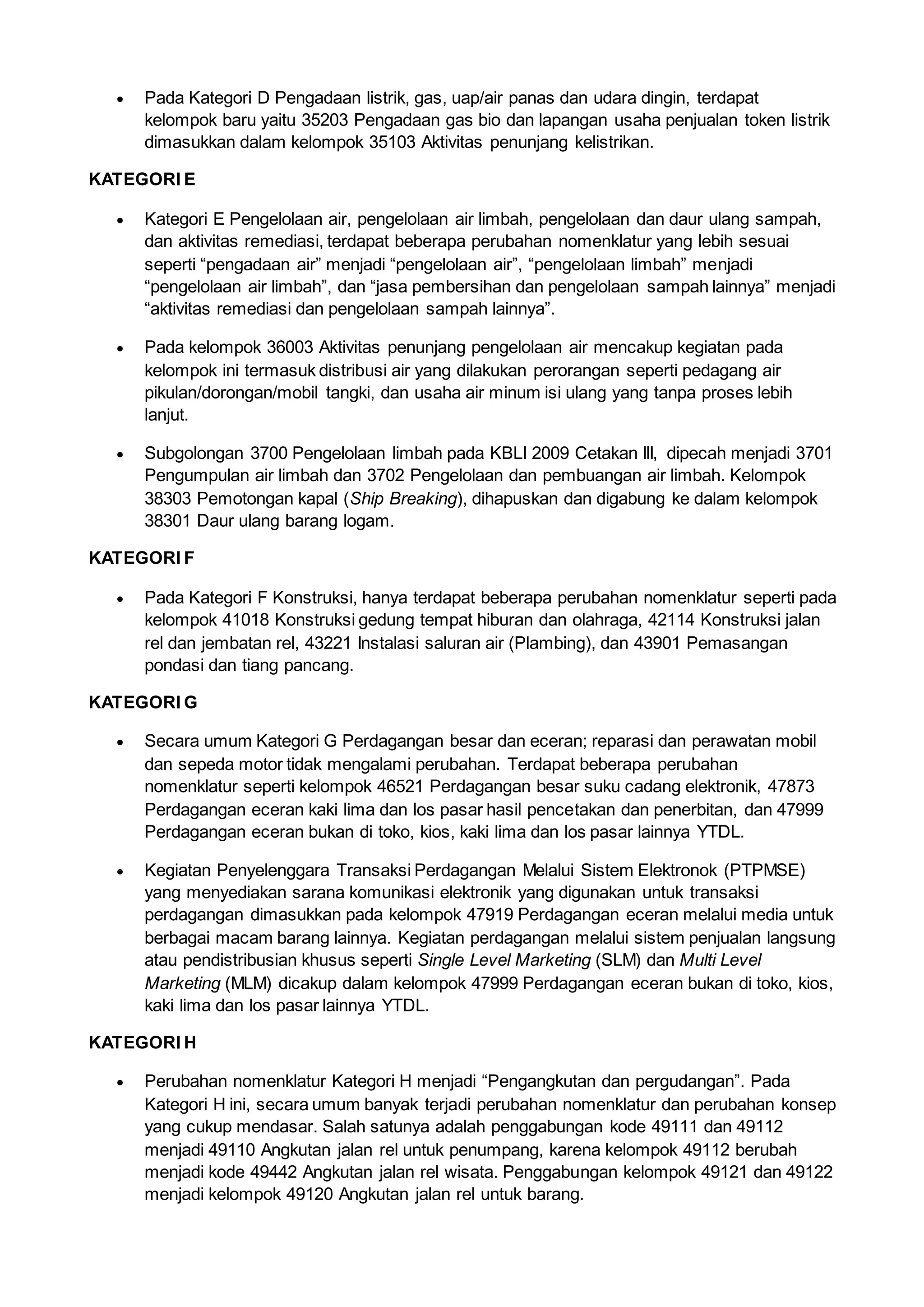 Kbli 2009 2015 pt tabel 4 | PDF