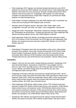 Kbli 2009 2015 pt tabel 4 | PDF