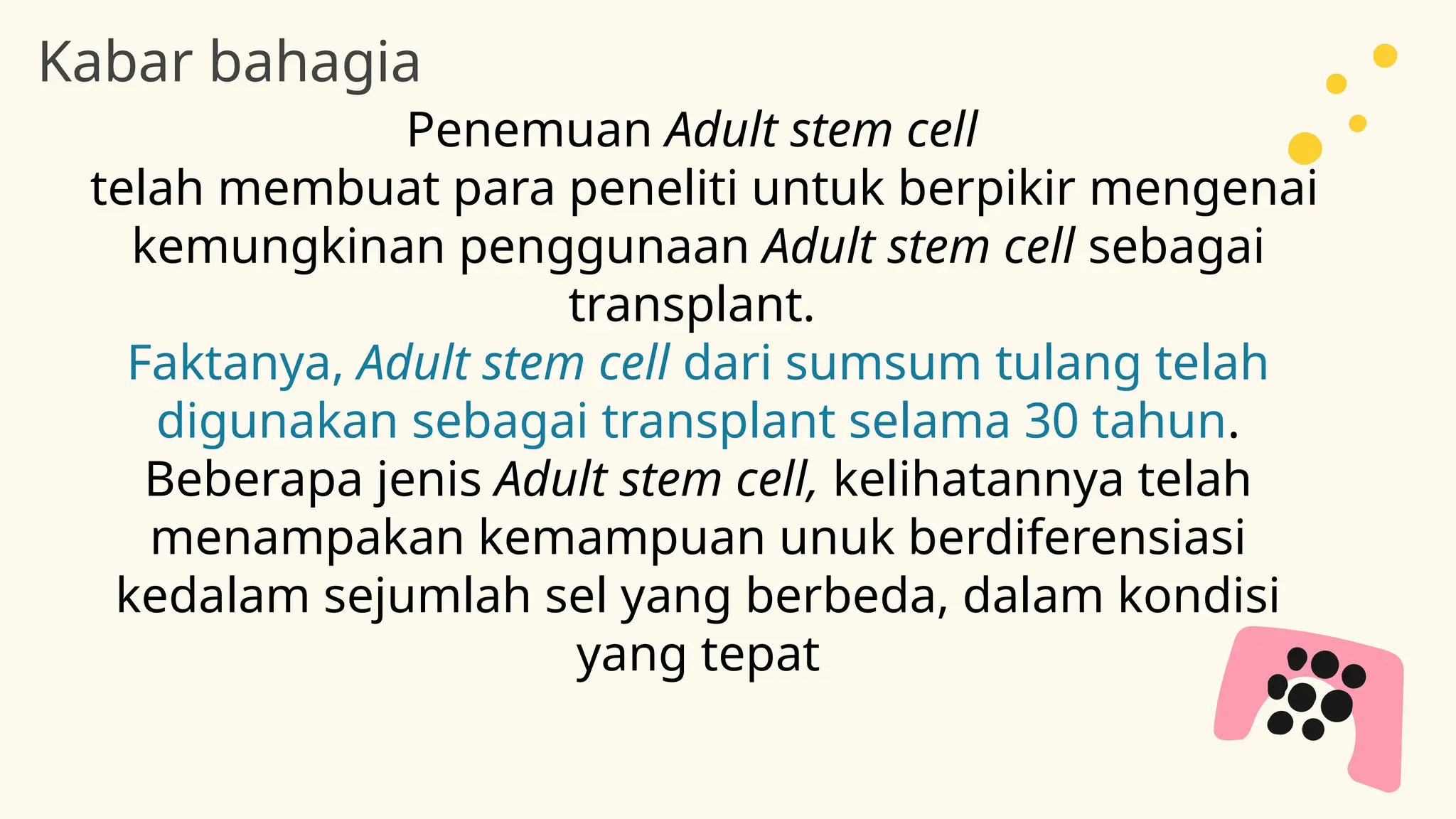 penjelasan, pengertian, contoh stem cell | PPTX