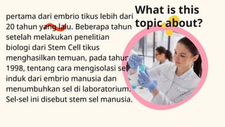 penjelasan, pengertian, contoh stem cell | PPTX