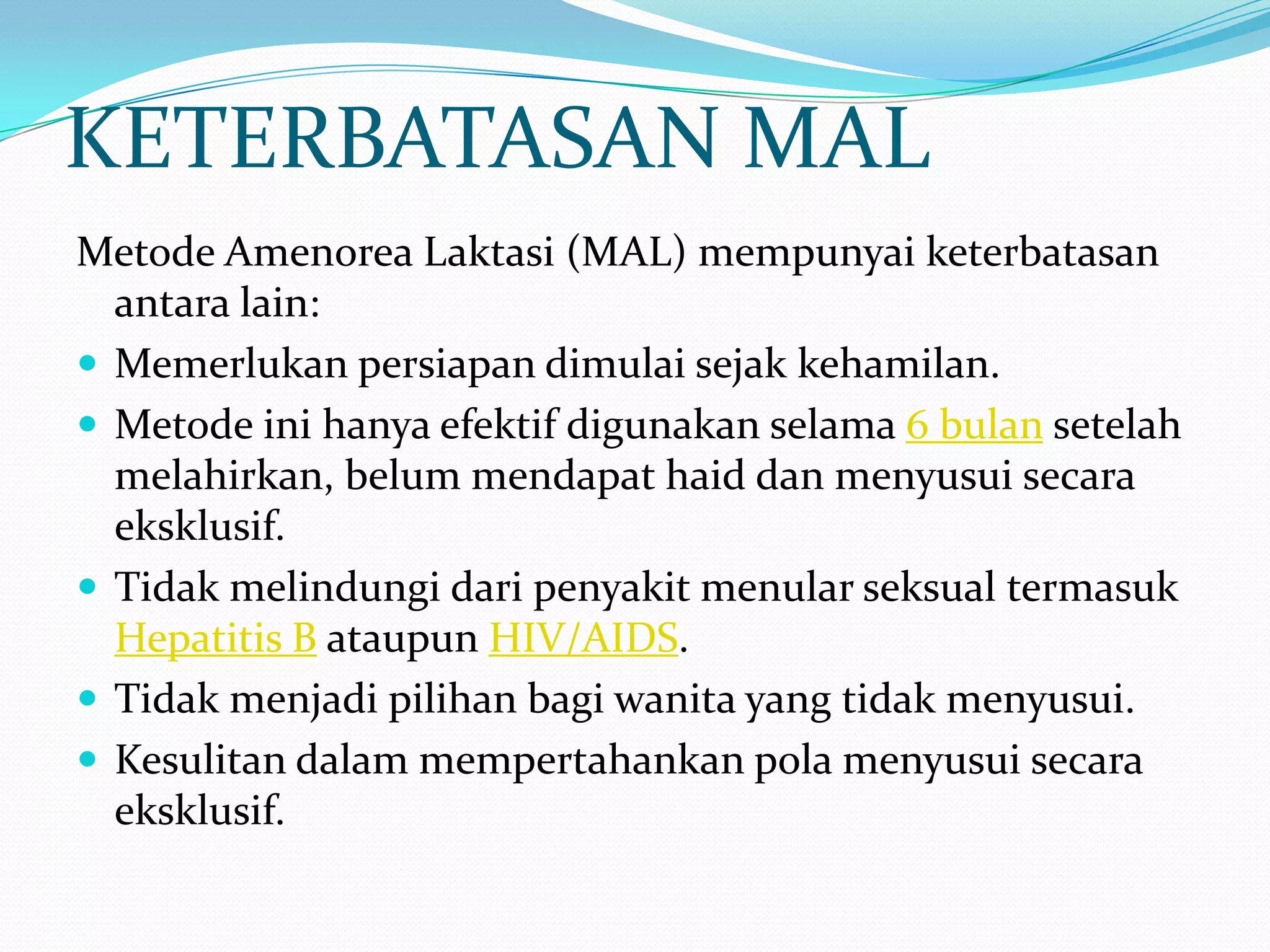 KB Metode Amenore Laktasi (MAL) | PPTX