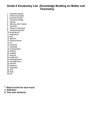 Kb on Matter and Chemistry knowledge handouts and notes | PDF ...