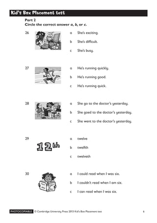 Kb placement test | PDF