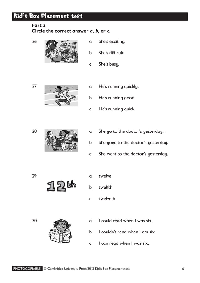 Kb placement test | PDF | Food & Drink