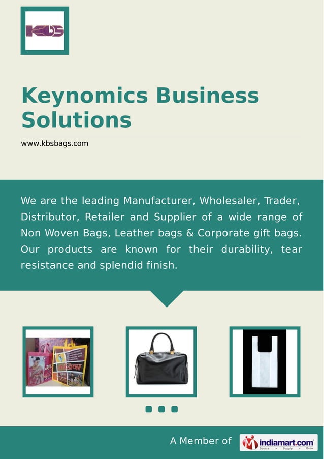 Keynomics Business Solutions, Pune, Non Woven Bags | PDF