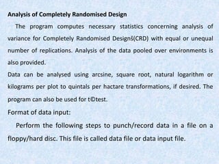 Experimental designs and data analysis in the field of soil science by ...