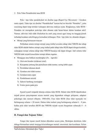 kebutuhan tidur | DOCX